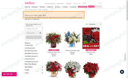 Teleflora Promo Codes - 25% Off Coupon January 2026