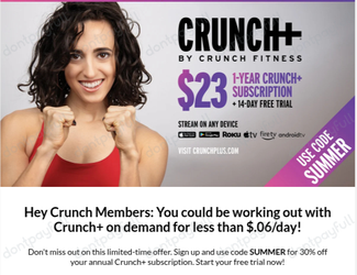 30% Off Crunch Fitness Promo Code, Coupons - June 2025