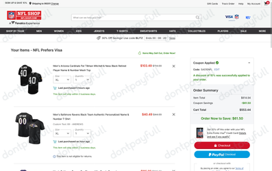 35% Off NFL Shop Coupon, Promo Codes - November 2025