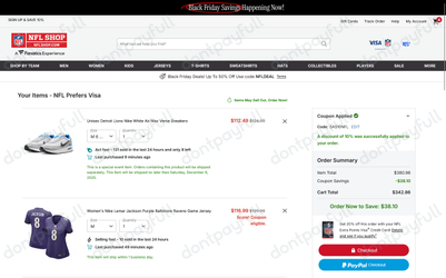 NFL Shop Coupons - 65% Off Promo Code December 2025